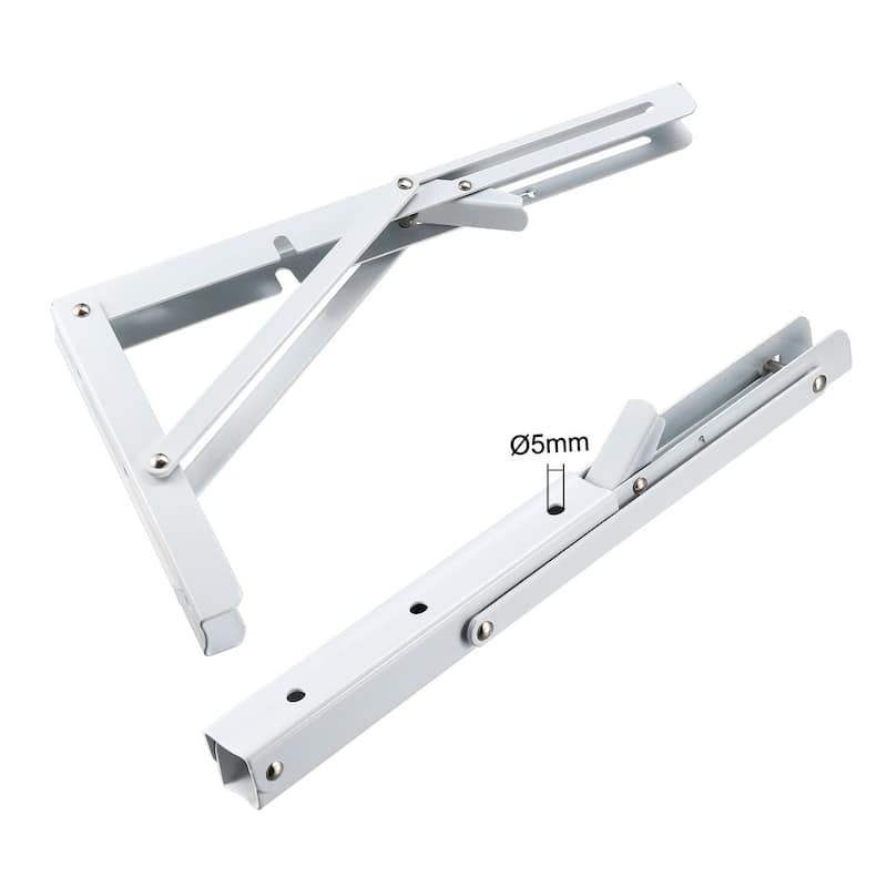Folding Bracket 12" Shelf Table Wall Mounted Support Long Release Arm ...